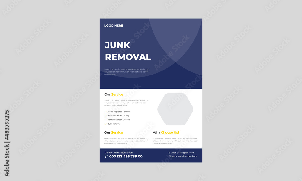Junk Removal Flyer Template, Yard junk waste removal flyer poster ...