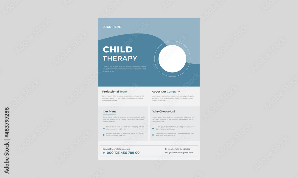 Child therapy flyer design, Group child therapy flyer template, Support ...