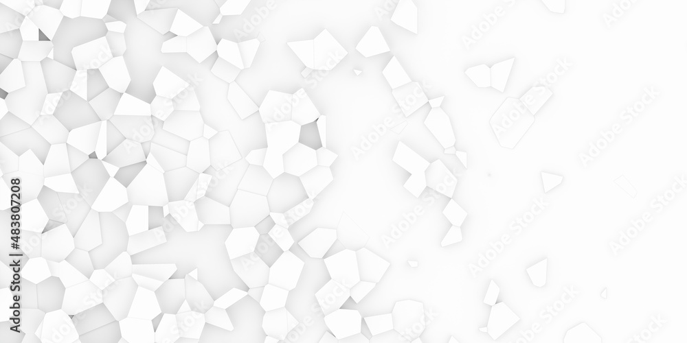 Random shifted white fading out mosaic geometric shapes background ...