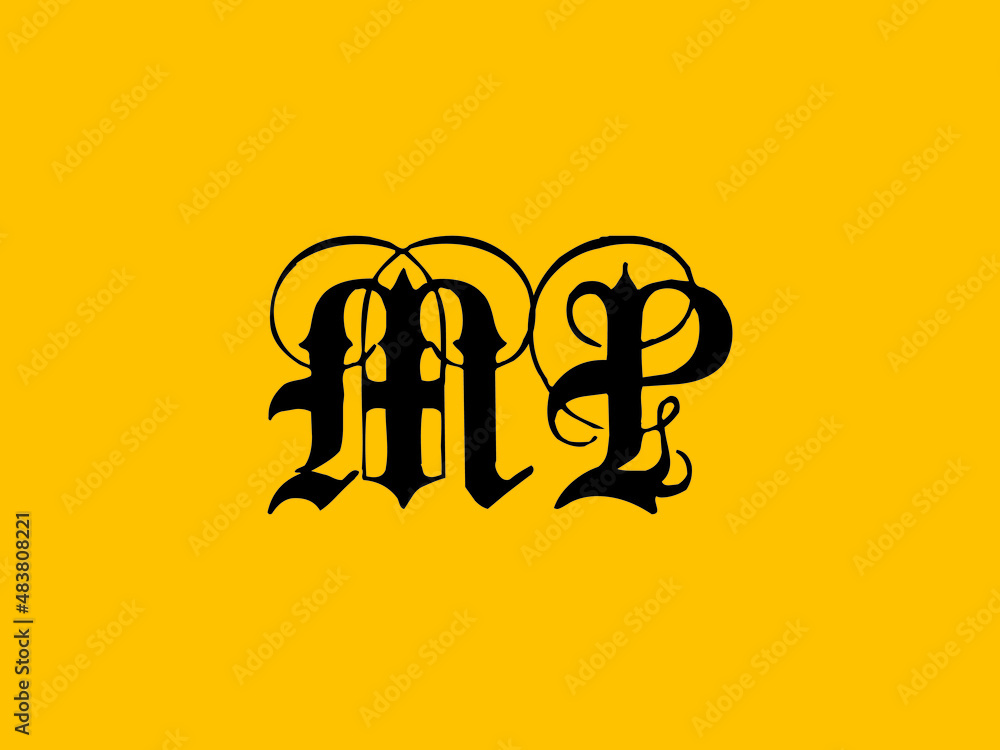 New Calligraphy MP Logo, splash MP letter logo icon vector stock Stock ...
