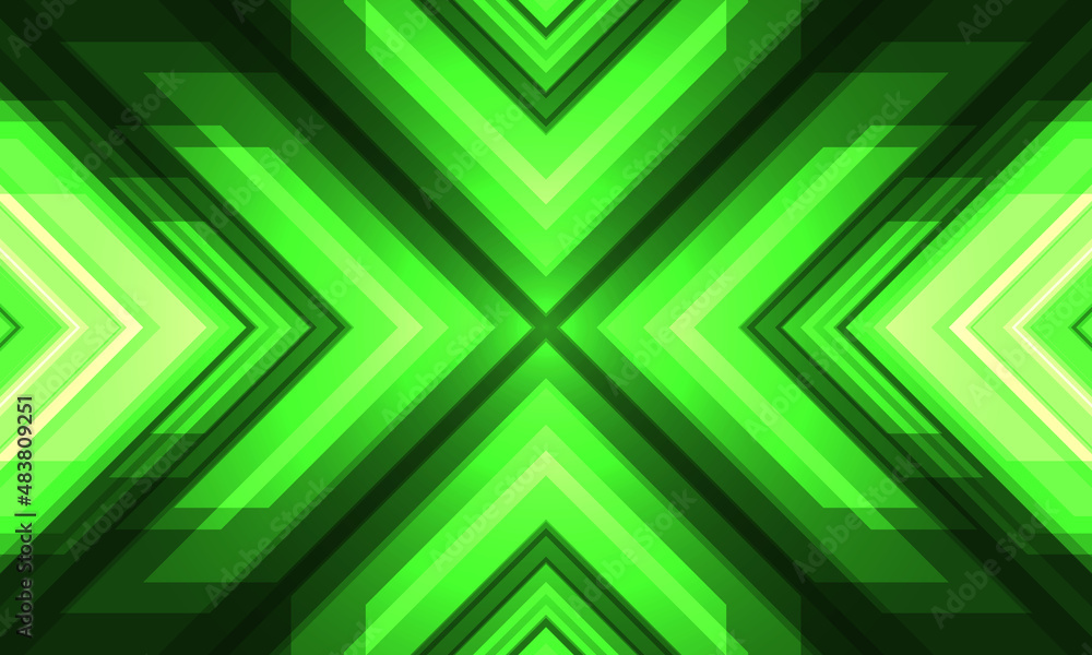 Modern green futuristic gaming abstract vector background with arrows ...