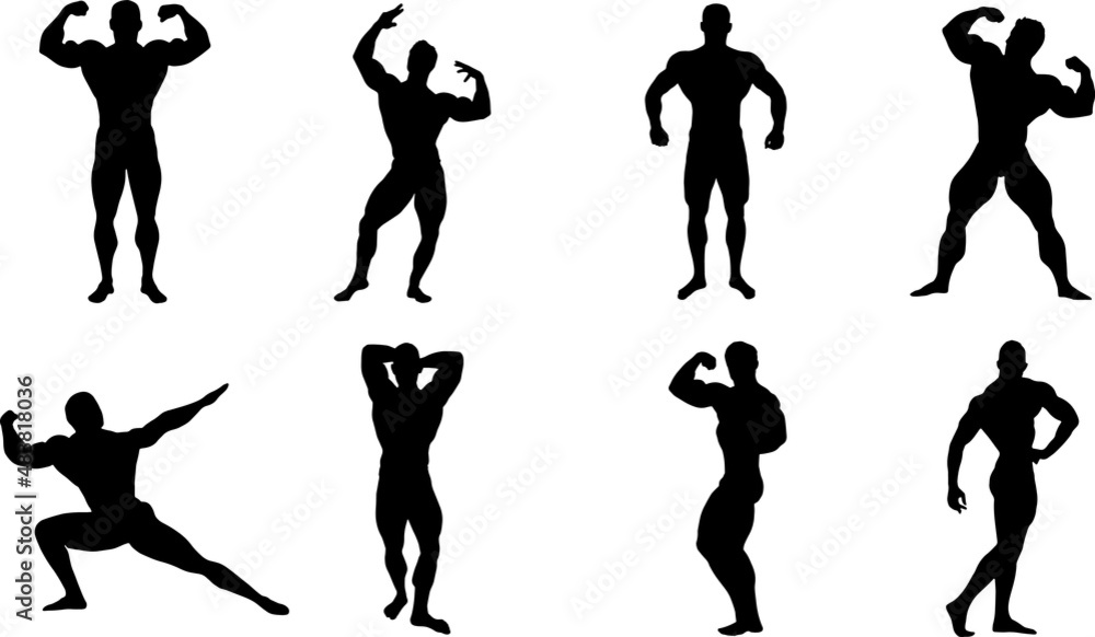 Bodybuilder EPS, Bodybuilder Silhouette, Bodybuilder Vector ...