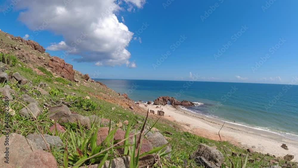 Jericoacoara Ceara Brazil. Aerial landscape of tropical beach scenery ...