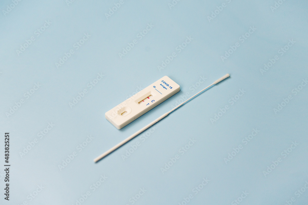 Covid-19 rapid antigen test kit. Positive test result using rapid ...