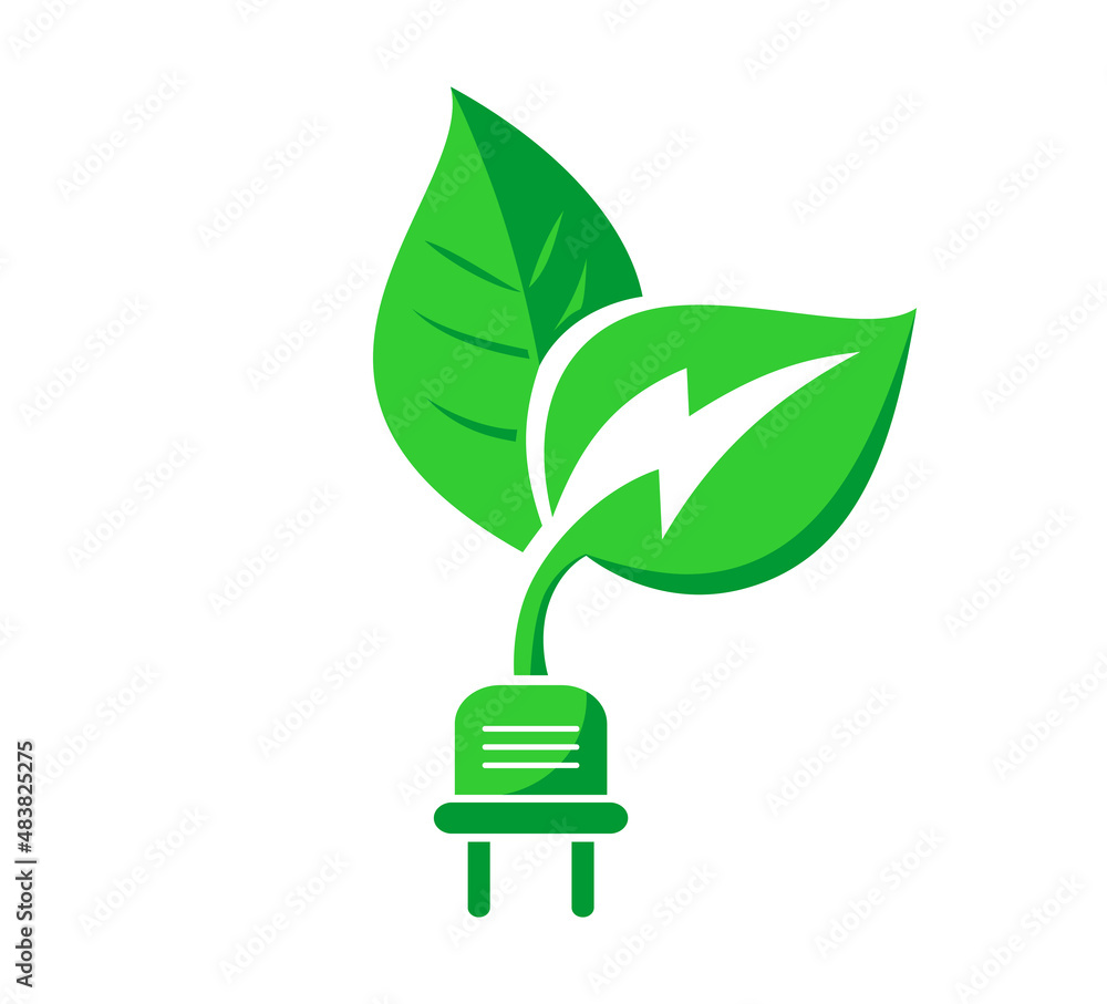 Green clean energy logo. Green energy transition. Preservation of the ...