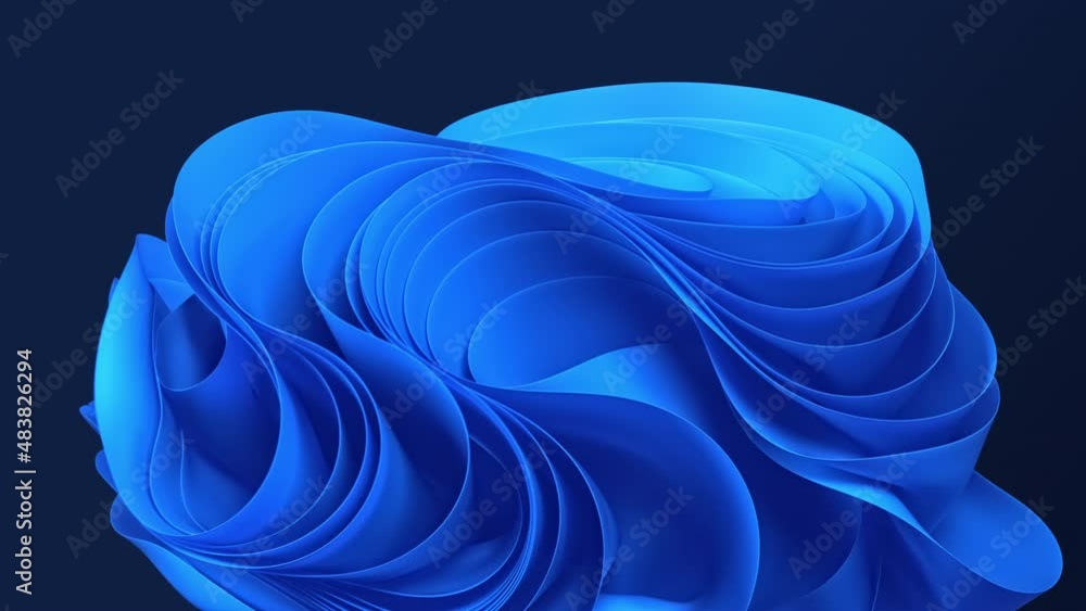 Blue animated abstract 11 wavy cloth fabric lines wave effect window ...