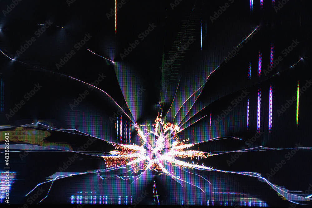 Broken LCD TV monitor. repair of broken equipment. Stock Photo | Adobe ...