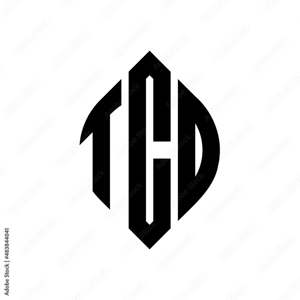 TCD circle letter logo design with circle and ellipse shape. TCD ...