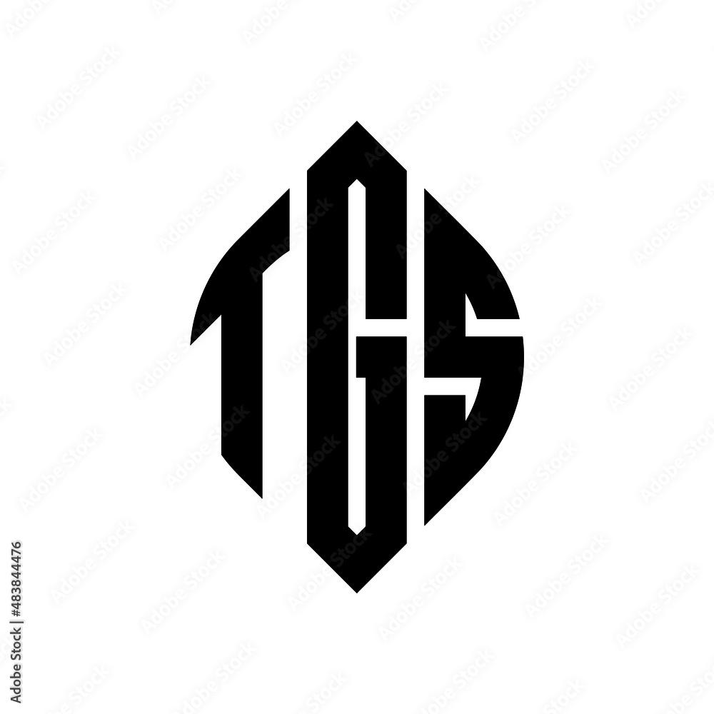 TGS circle letter logo design with circle and ellipse shape. TGS ...