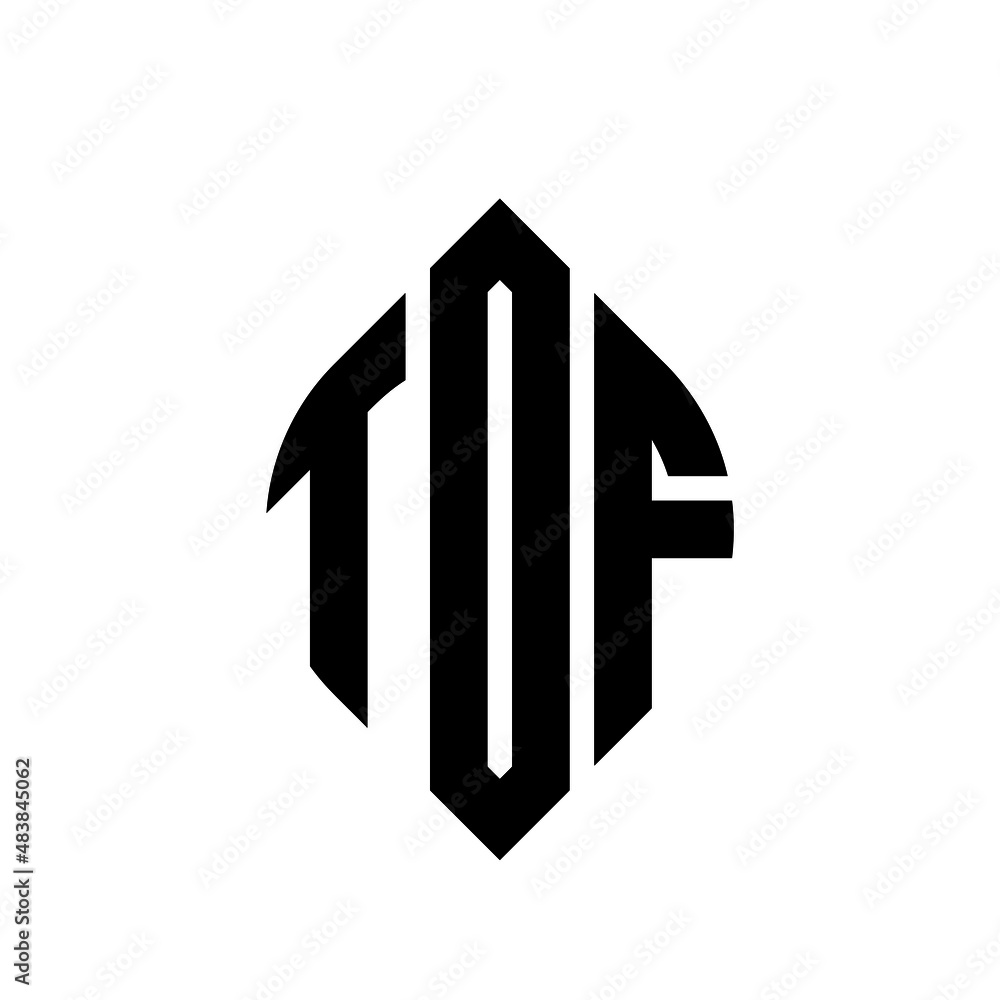 TOF circle letter logo design with circle and ellipse shape. TOF ...