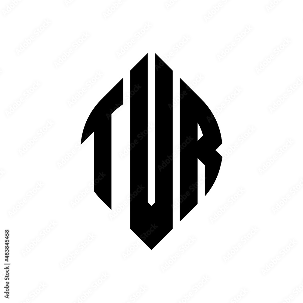 TVR circle letter logo design with circle and ellipse shape. TVR ...