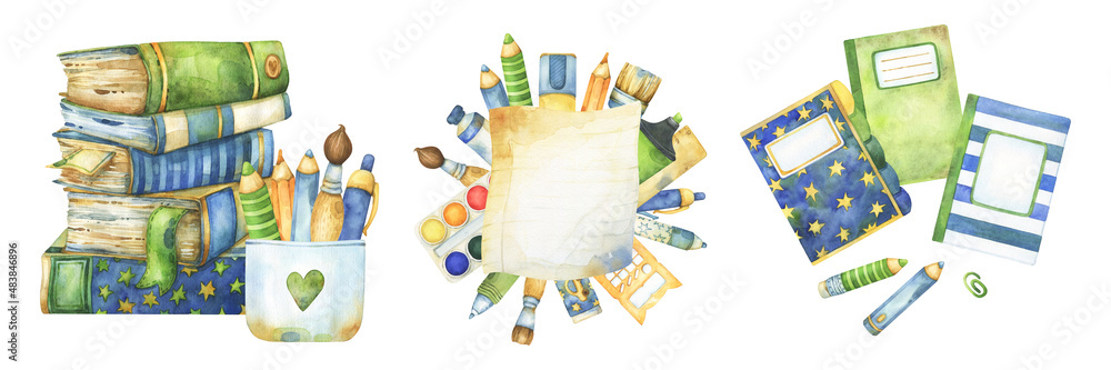 Set back to school, education, learning, reading, crafting, planning ...