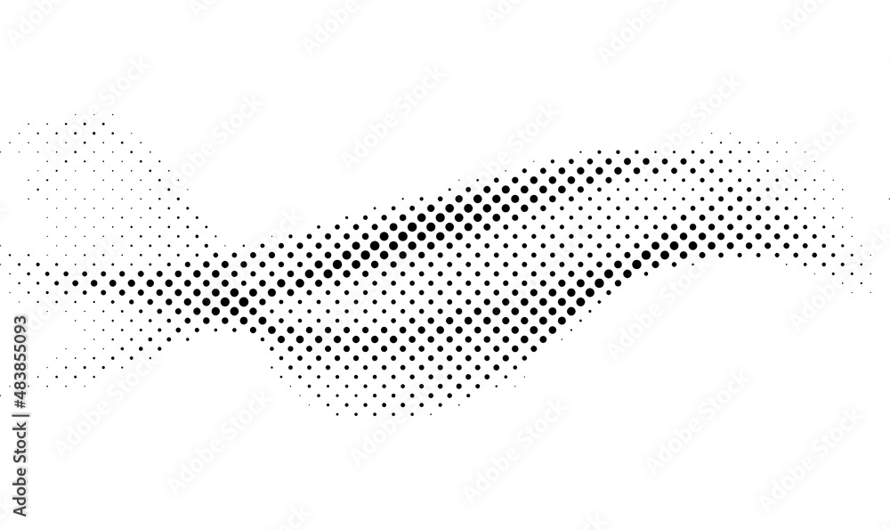 Gradient Halftone dots wave abstract background. Data technology wave ...