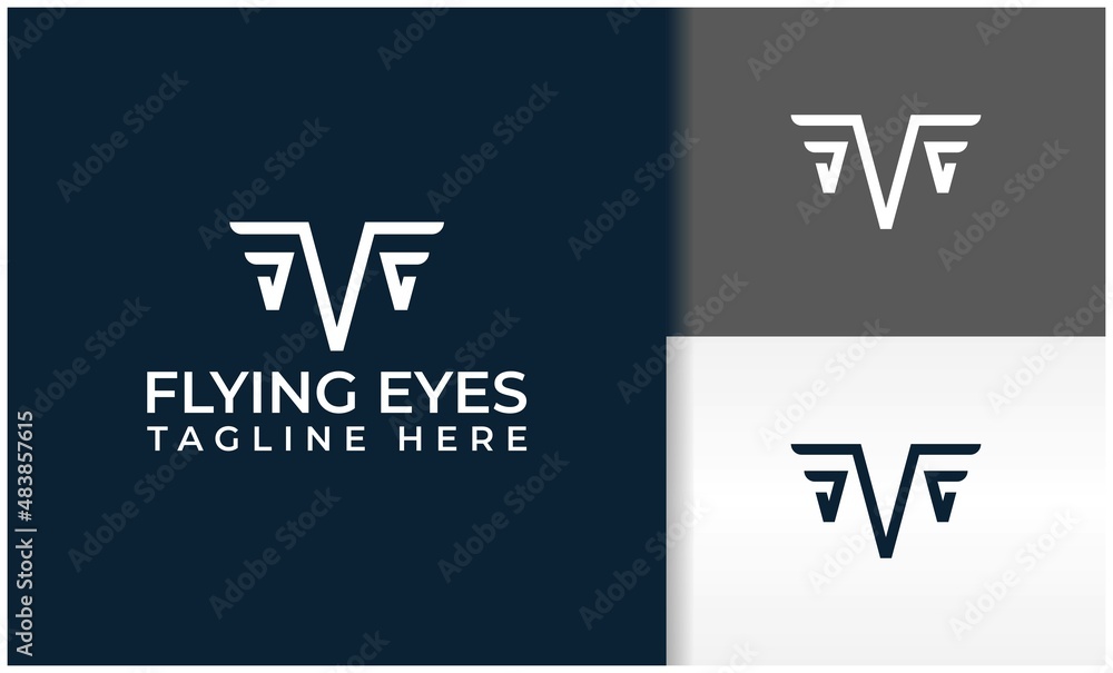 geometric flying eye logo Stock Vector | Adobe Stock
