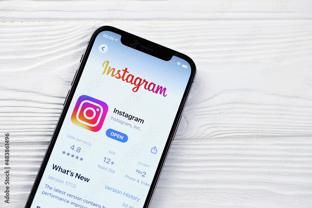 KHARKOV, UKRAINE - MARCH 5, 2021: Instagram icon and application from ...