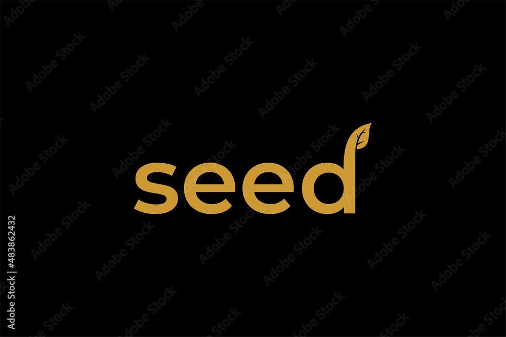 Seed letters logo design vector. Natural bio illustration sign. Stock ...