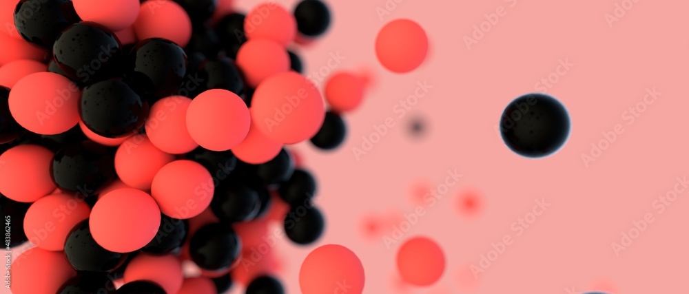 Dynamic dual red color bouncing particle balls background wallpaper ...