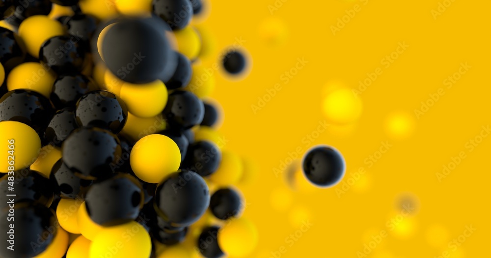 Dynamic dual yellow color bouncing particle balls background wallpaper ...