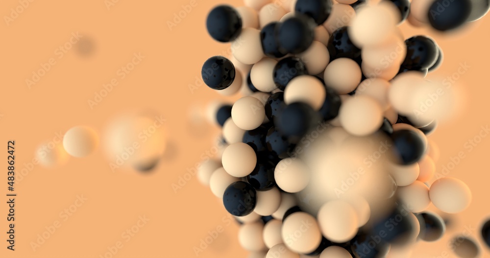 Dynamic dual beige color bouncing particle balls background wallpaper ...