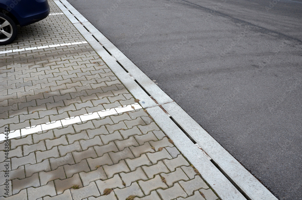 drainage element in interlocking paving concrete gutter with slotted ...