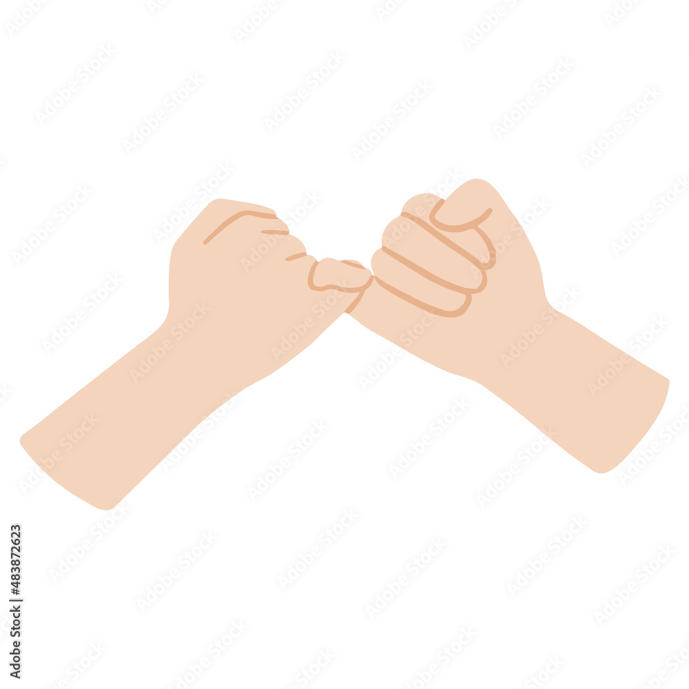 Promise hand sign vector illustration in flat color design Stock Vector ...