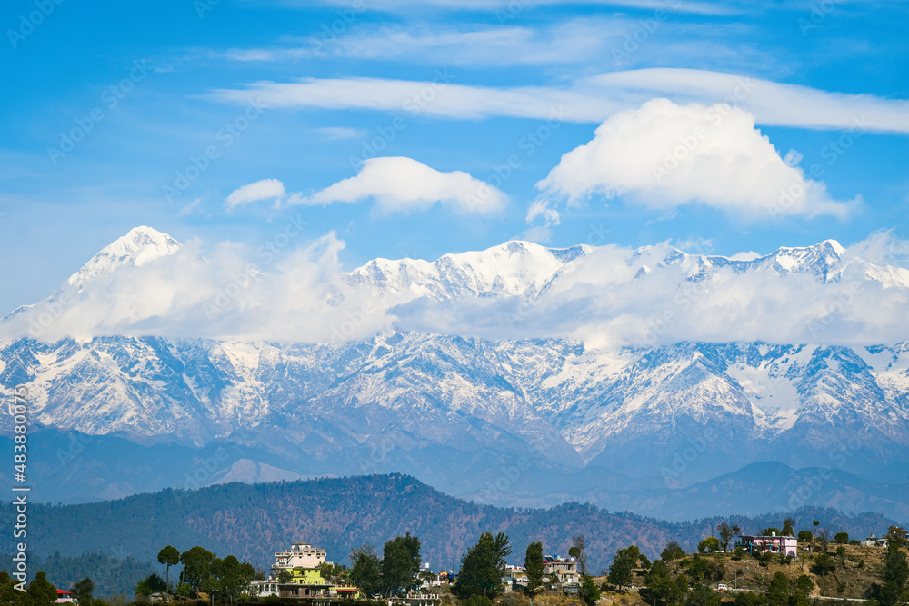 Nanda Devi peak as seen from Kasar Devi Almora, Himalayan Mountain ...