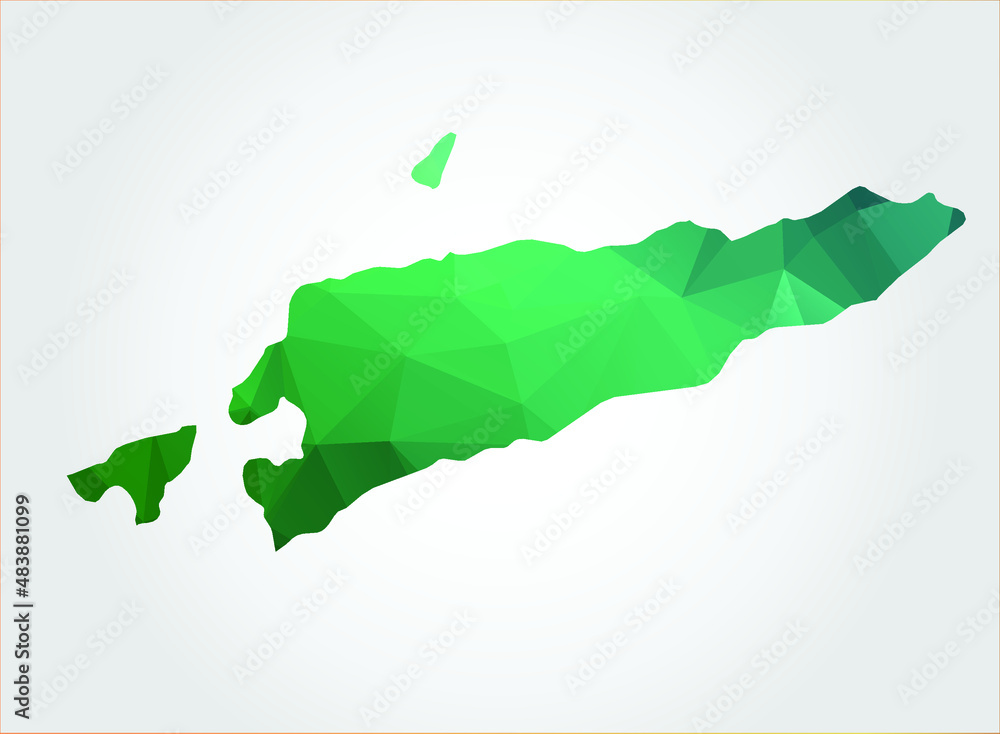 East Timor Map Green Color on white background polygonal Stock Vector ...