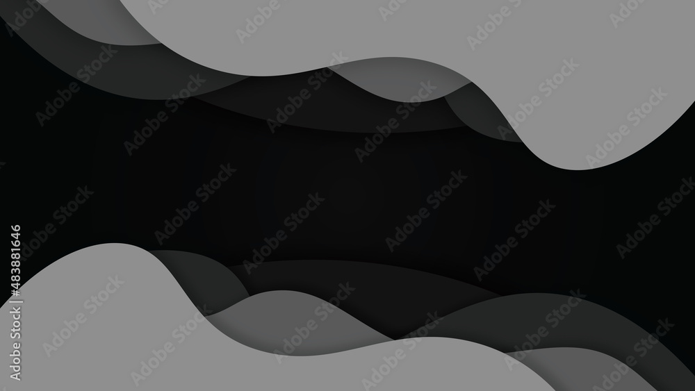 Luxury dark black color papercut background design for website, poster ...