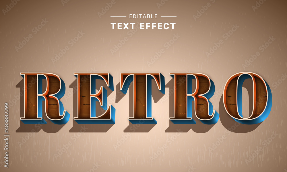 Editable Text Effect. Retro font style. Mockup generator Stock Vector ...