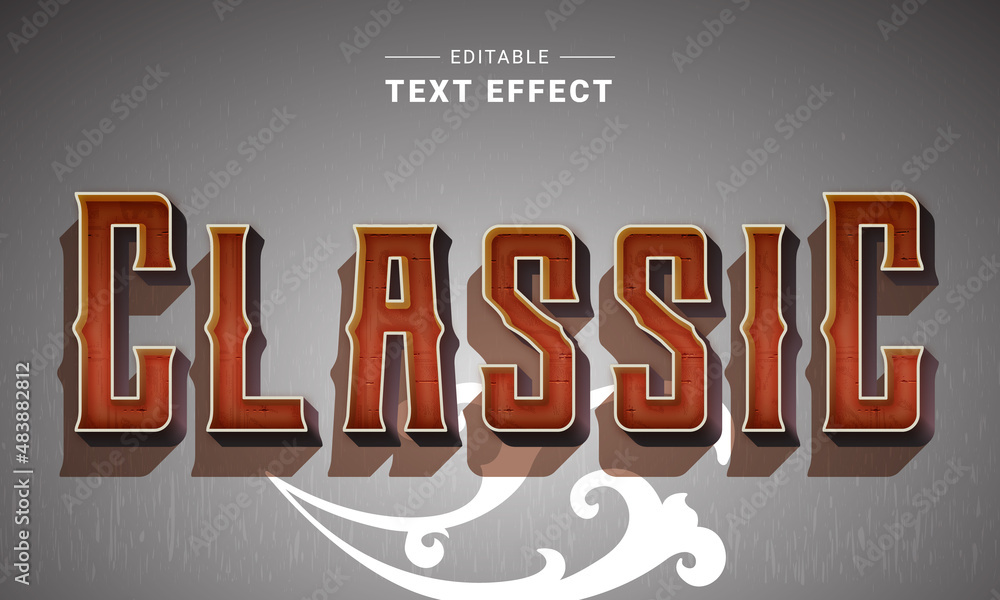 Editable Text Effect. Retro font style. Mockup generator Stock Vector ...