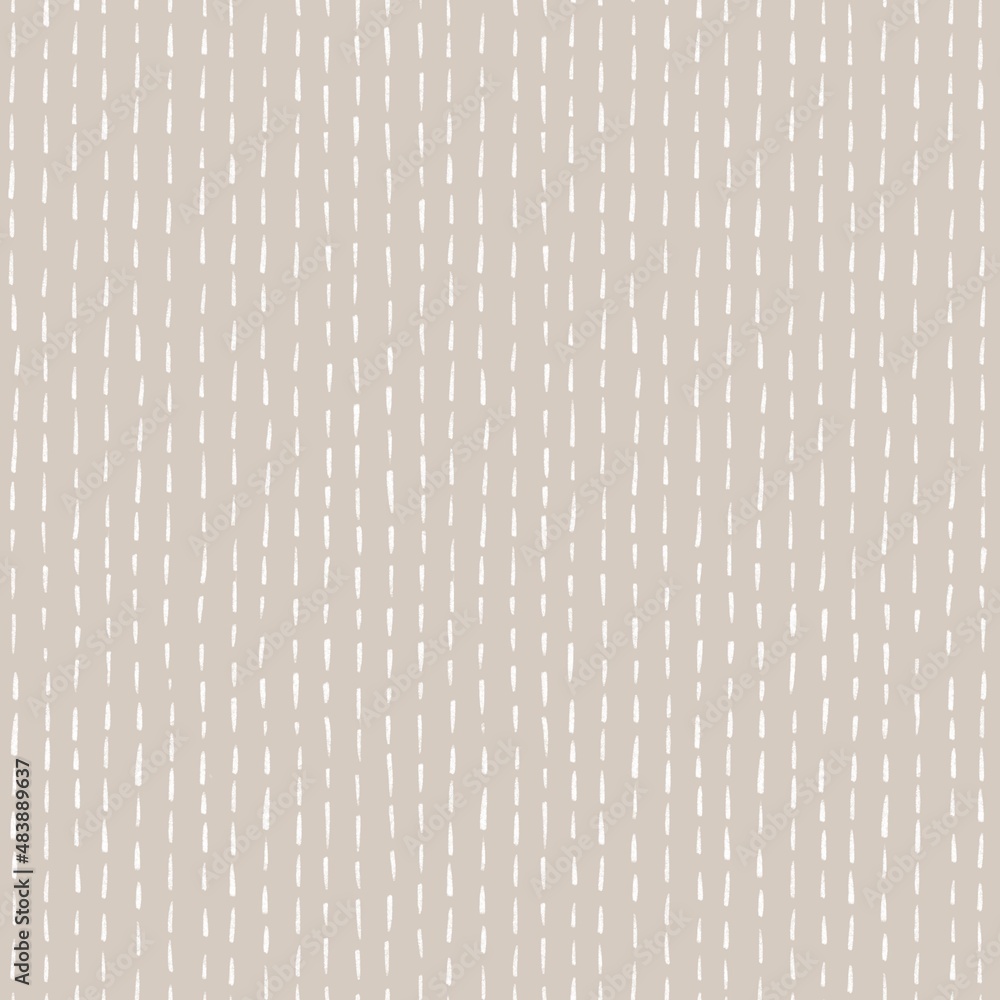 Abstract seamless pattern: white hand drawn strokes-stitches on a beige ...