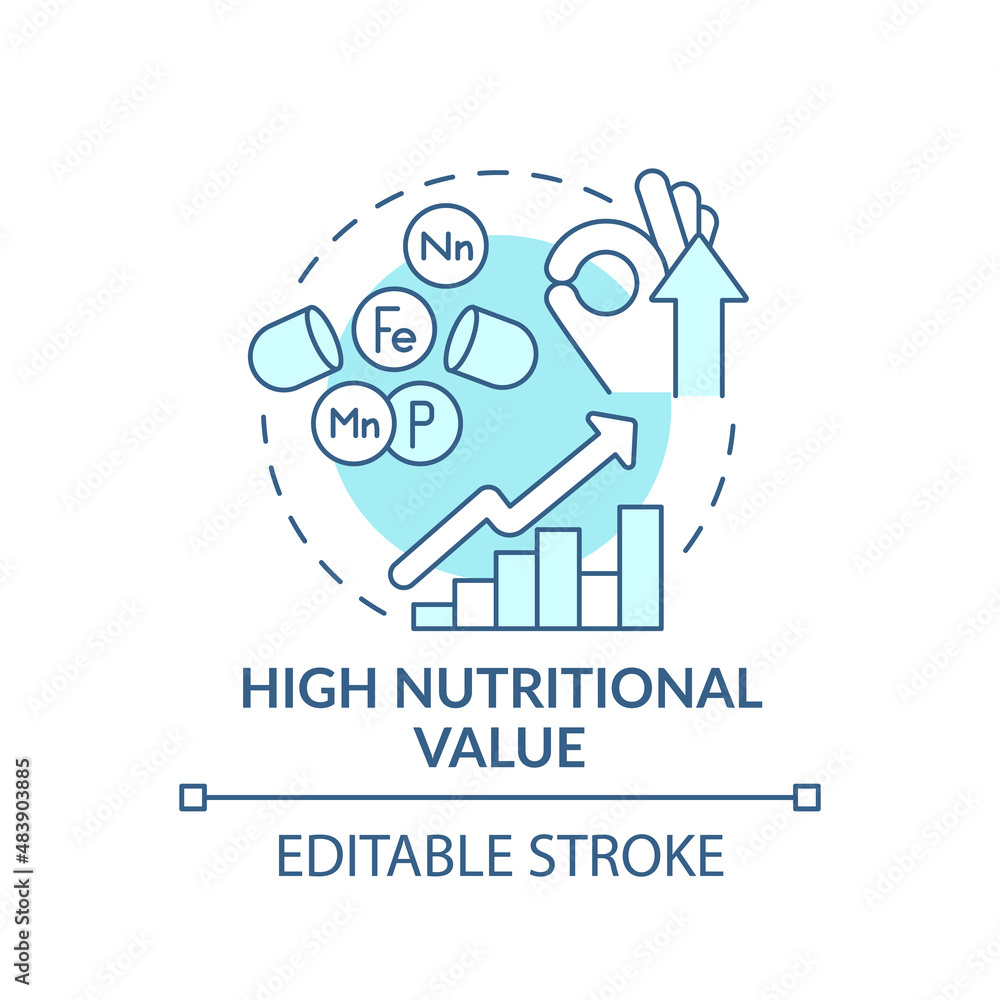 High nutritional value turquoise concept icon. Advantages of UHT milk ...