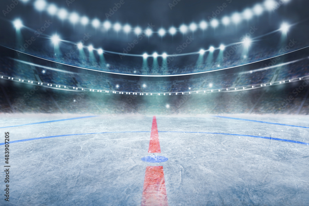 Hockey ice rink sport arena empty field - stadium Stock Photo | Adobe Stock