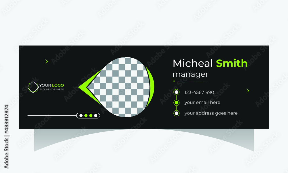 Green Email signature template design or Facebook cover design ...
