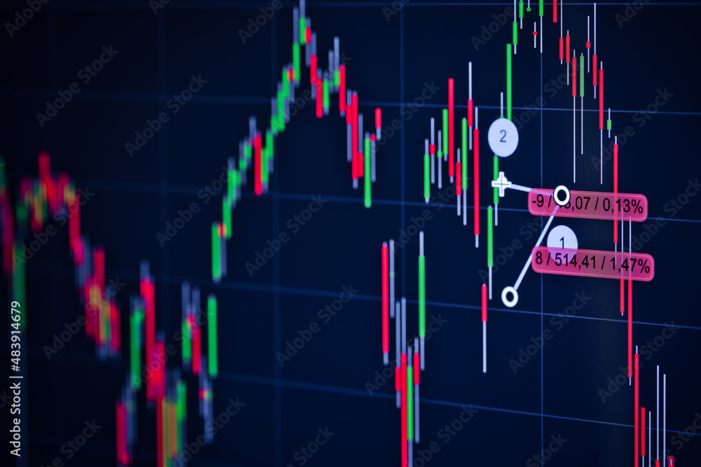 Stock Market Chart, Candlestick Financial Analysis Stock Illustration ...