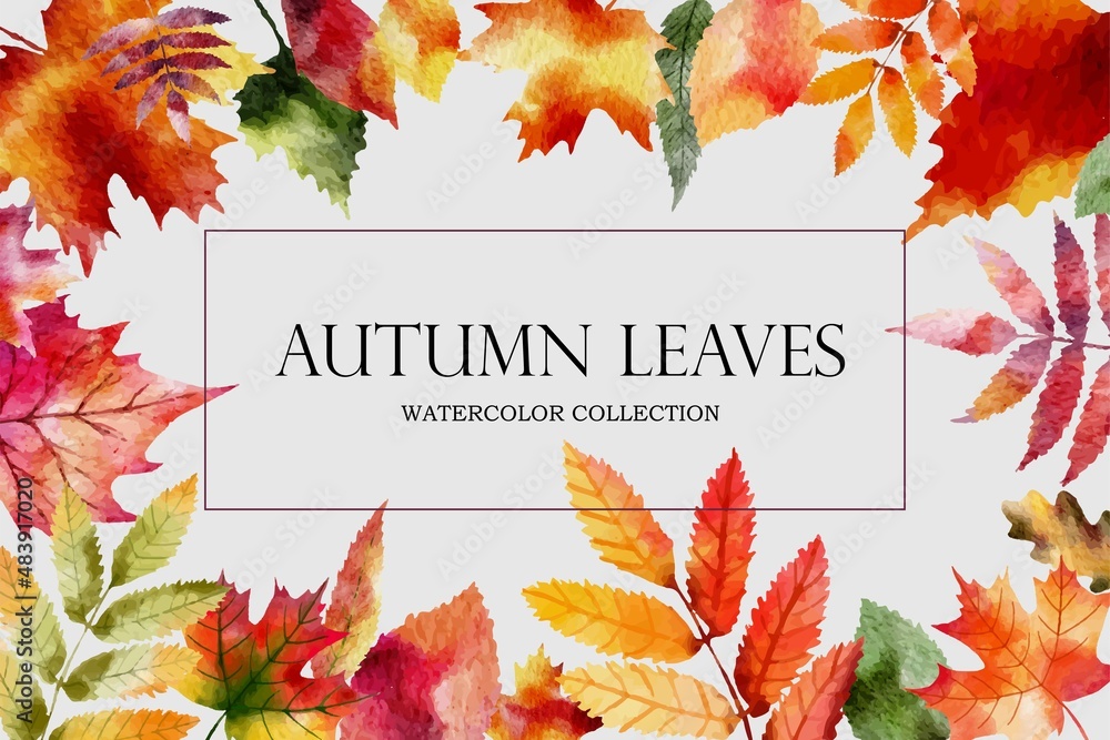 Autumn leaves poster. Autumn fall template for brochures, posters ...