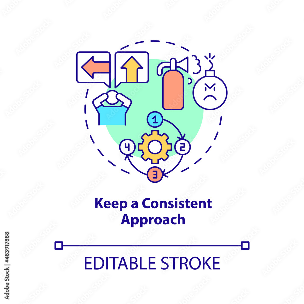Keep consistent approach concept icon. Escape room strategy abstract ...
