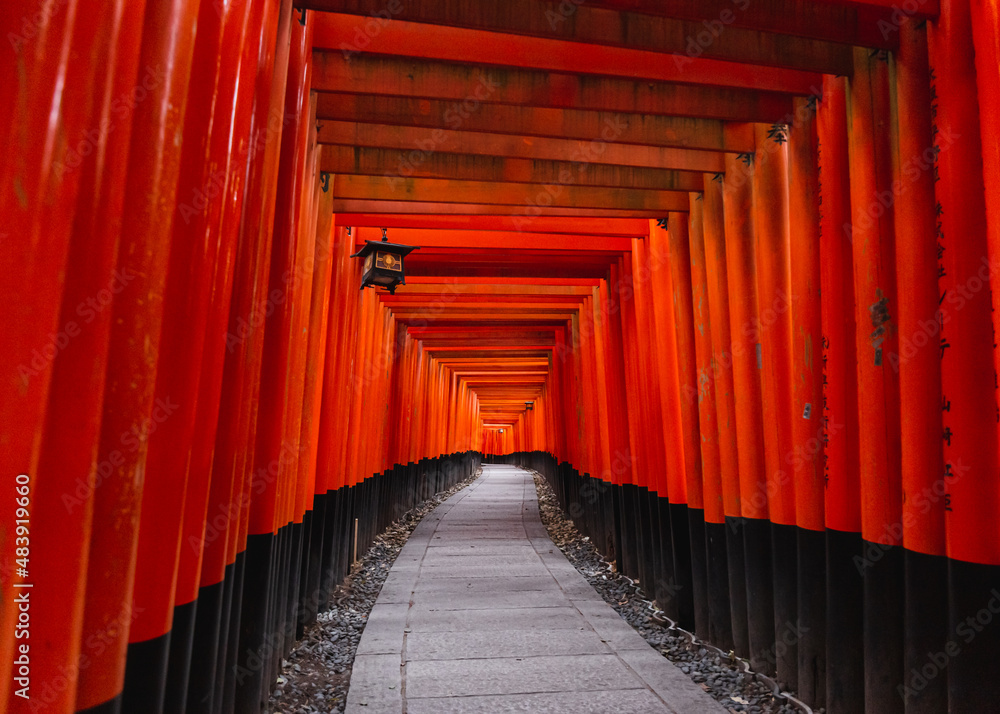 Red temple hallway in Kyoto Stock Photo | Adobe Stock