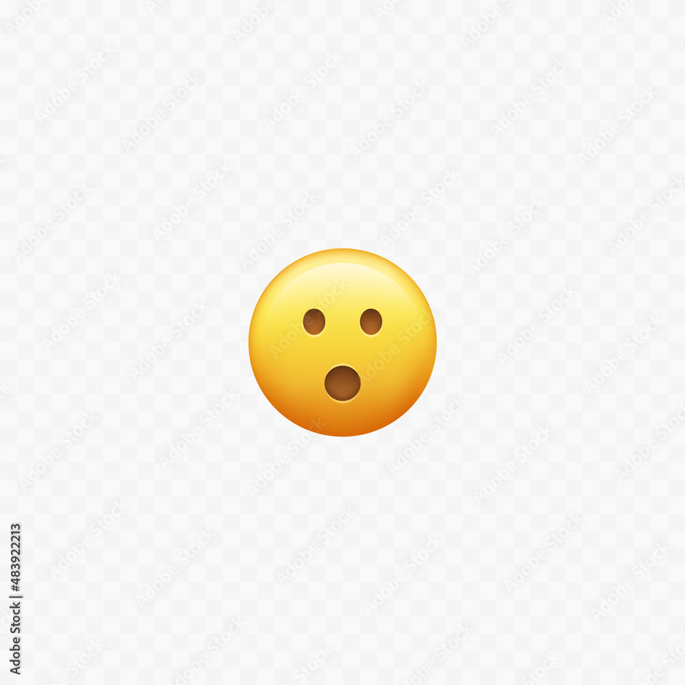 Amaze face emoji. Isolated on white. Surprised. Vector Stock Vector ...