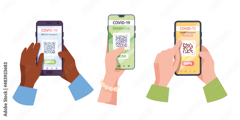 Qr certificate. Vaccination code application for smartphone safety ...