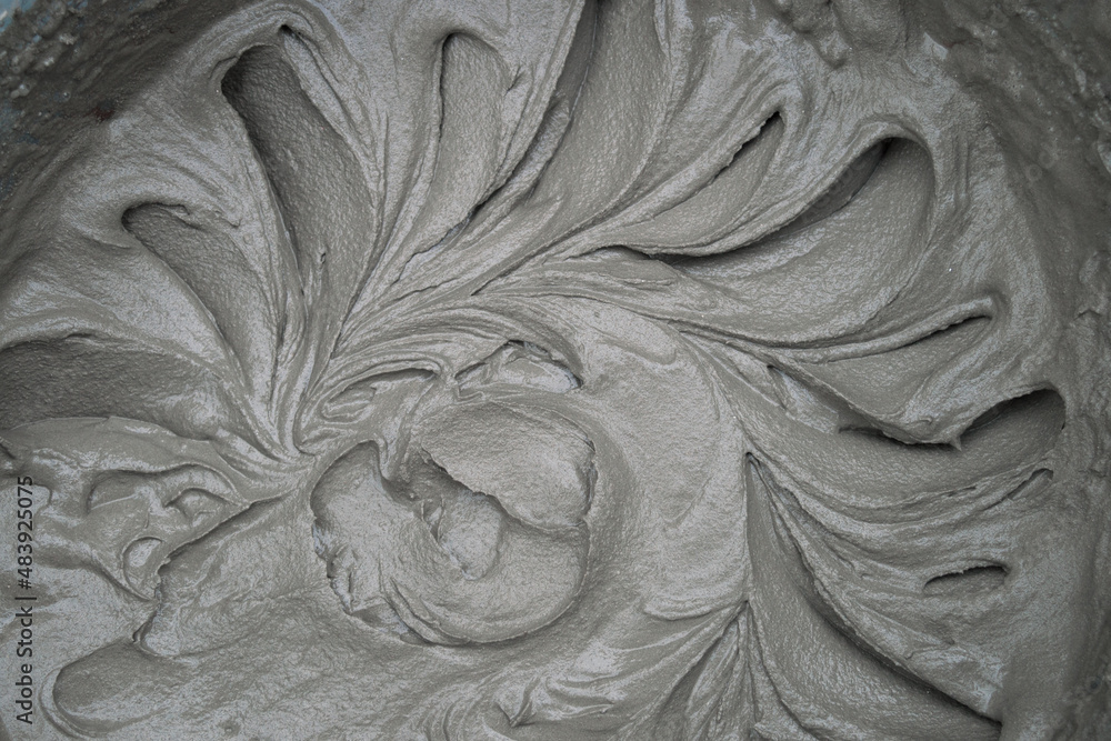 Mixing of dry building mixes with mixers. Wet mortar mixture for ...