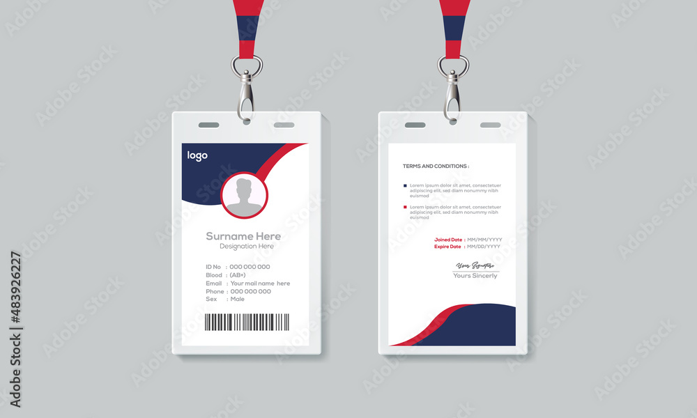Stockvector Simple ID Card Design Template. Professional Identity Card ...