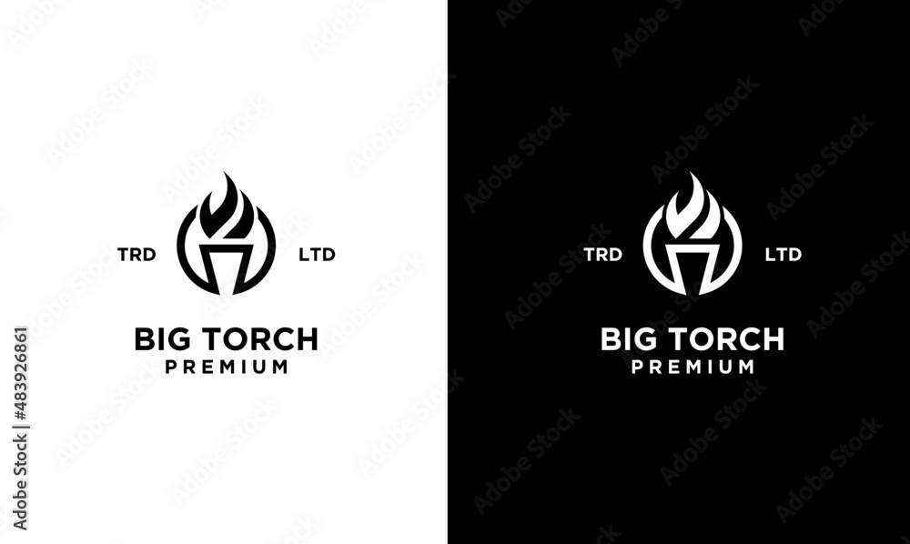 premium black Torch Logo vector symbol illustration design Stock Vector ...