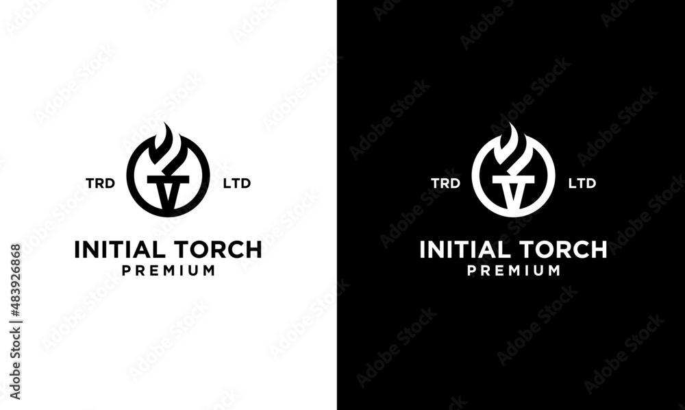 premium black Torch Logo vector symbol illustration design Stock Vector ...