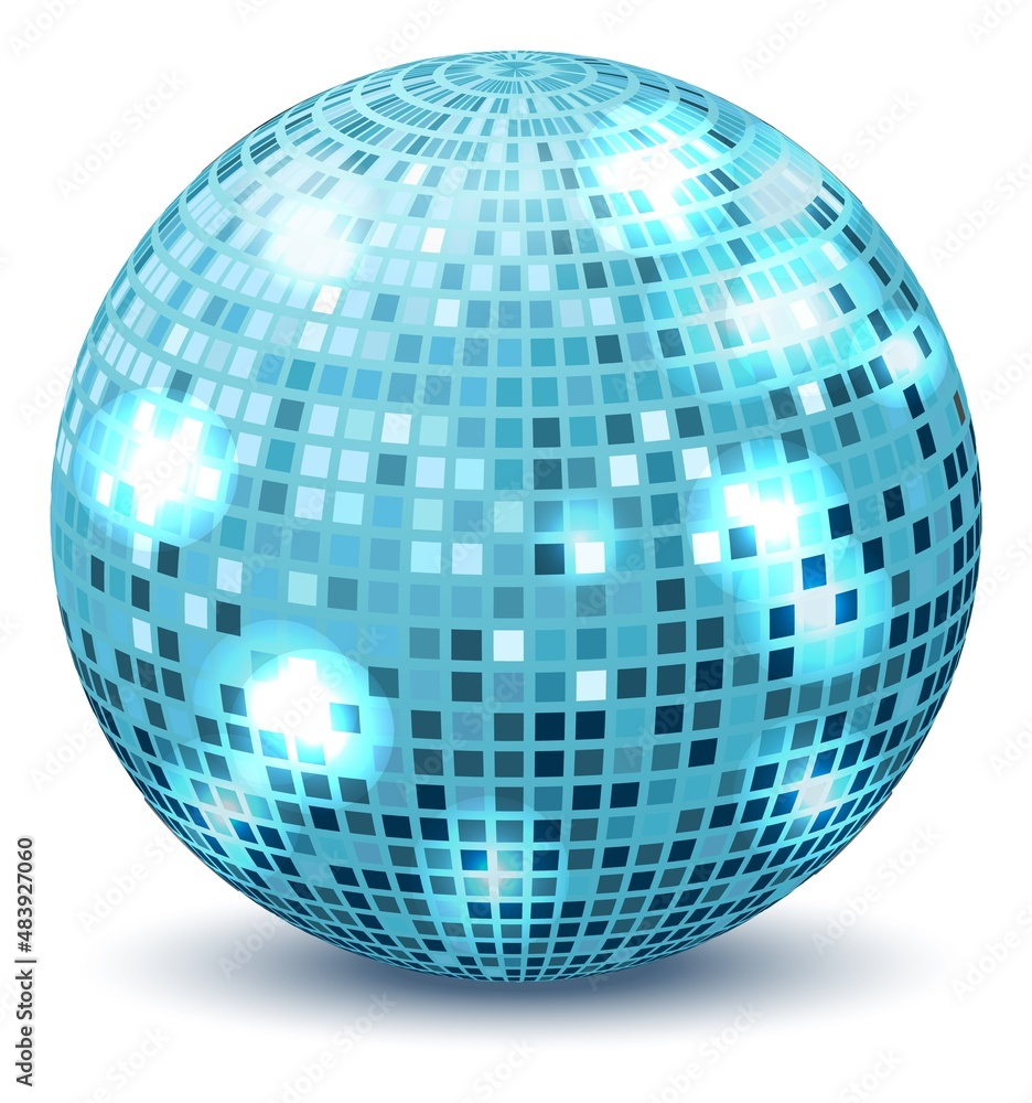 Vintage party light. Blue reflective disco ball Stock Vector | Adobe Stock