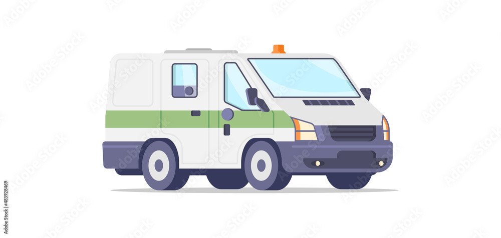 Banking cash in transit van with green stripe isometric vector ...