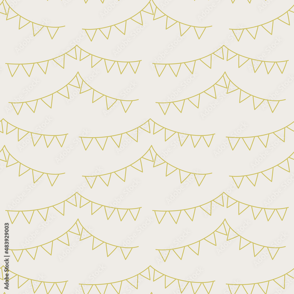 Seamless vector party flags pattern. Celebration banner background for ...