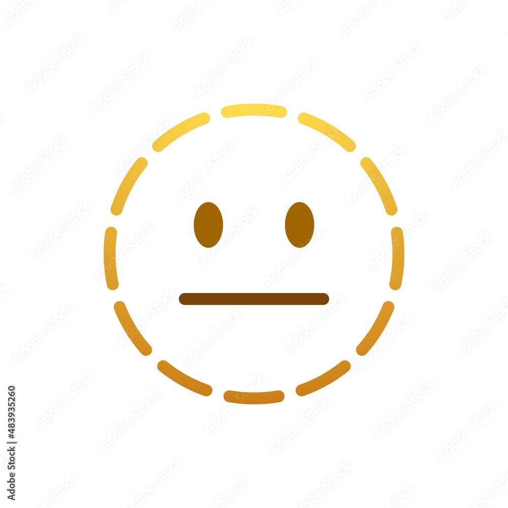 Vecteur Stock Dashed line face social media emoji isolated on white ...