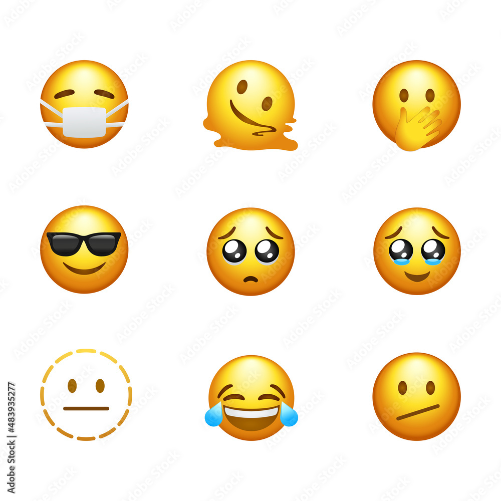 Social media emojis isolated on white background. Emoticons symbol ...