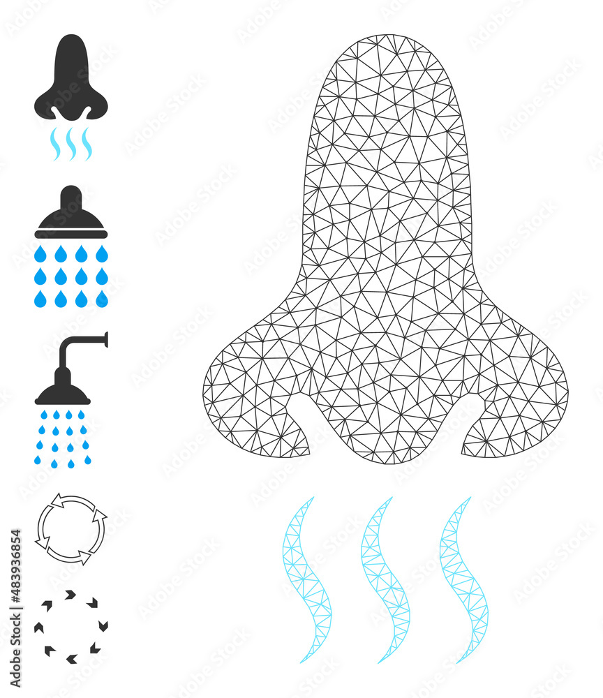 Vector snuff mesh icon model. Abstract 2d mesh snuff, designed with ...